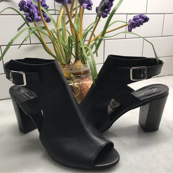 Avellini | Shoes | Avellini Leather Italy Open Toe Heel Black | Poshmark
